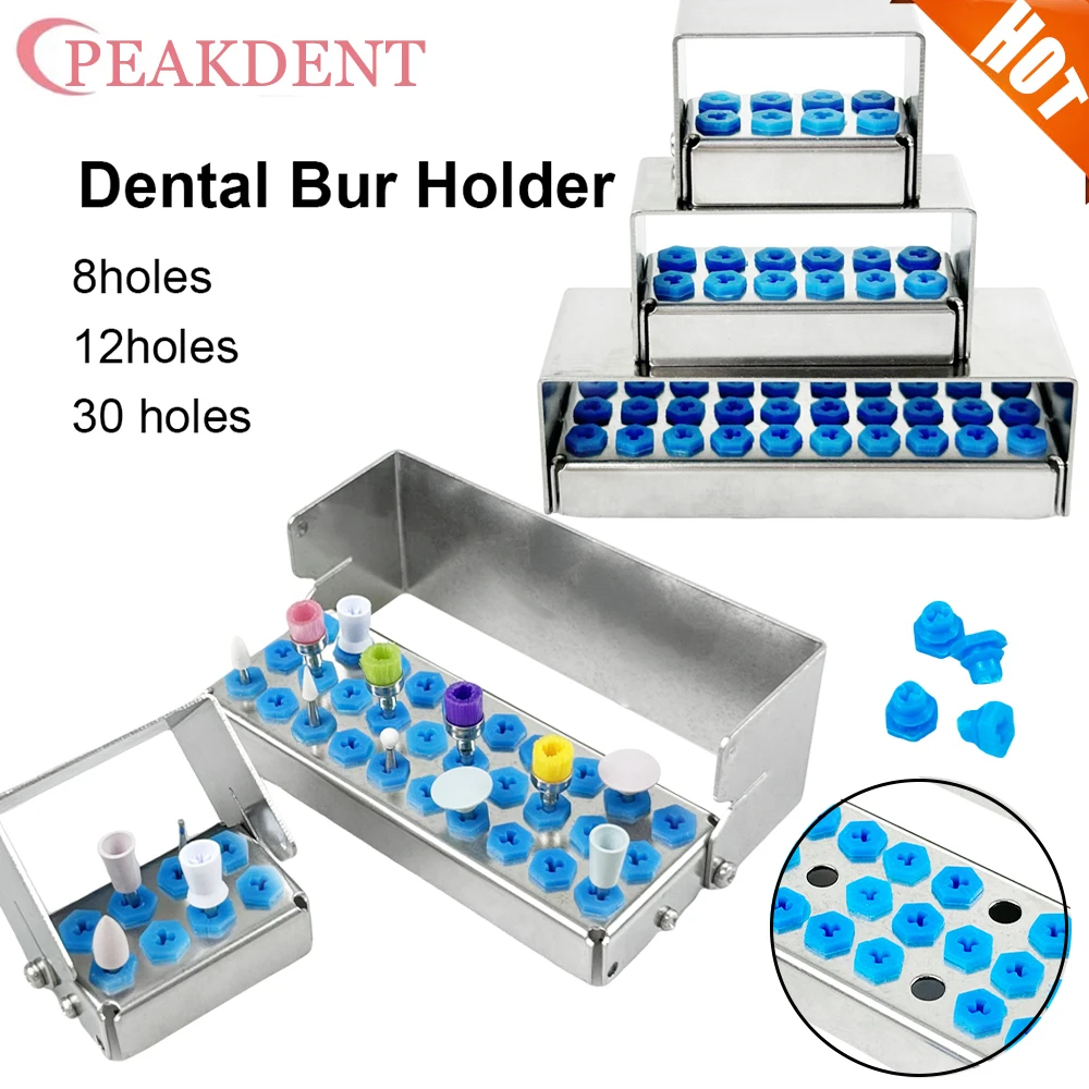 Autoclave Disinfection Box Dental Bur & Endo File Holder Block - 8 Hole ...