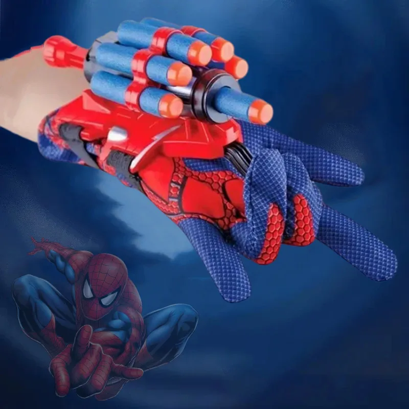 Superhero-Spider-Soft-Bullets-Launcher-Spray-Wrist-With-Gloves ...