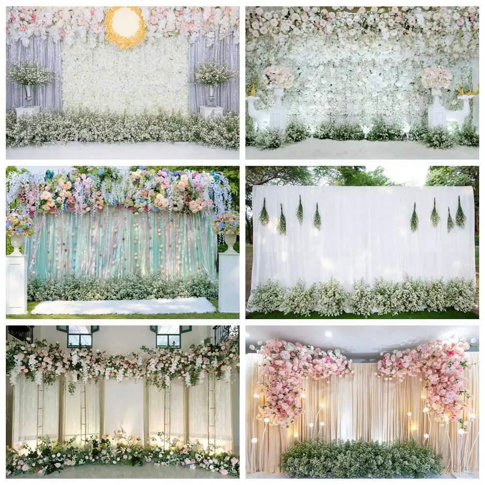 Wedding Backdrop Curtain Stage Background | Wedding Flower Curtain ...