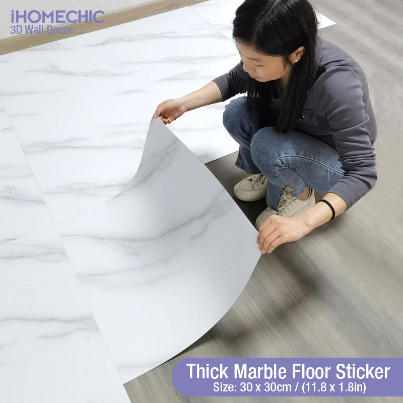 Simulated-Marble-Tile-Floor-Sticker-PVC-Waterproof-Self-adhesive-for ...