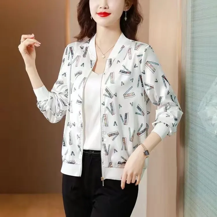 Women-Elegant-Zipper-Bomber-Jacket-Spring-Autumn-Floral-Printed-Jackets ...