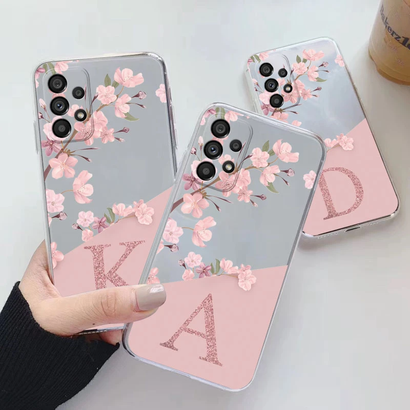 For Samsung Galaxy A53 5G Case Soft Slim Luxury A-Z Letters Back Cover ...