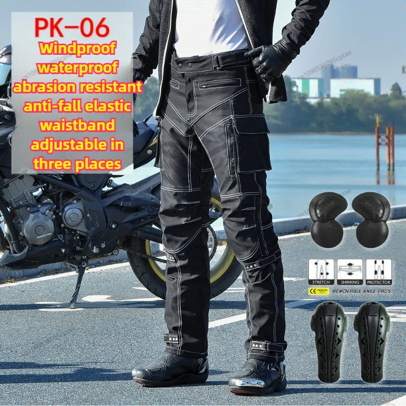 Motorcycle Riding Pants Multi-Bag Waterproof High Waist Shockproof ...