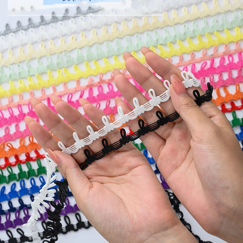 Wholesale 14mm Nylon Stretch Back Collar Buttons Tabs Elastic Loop Trim ...