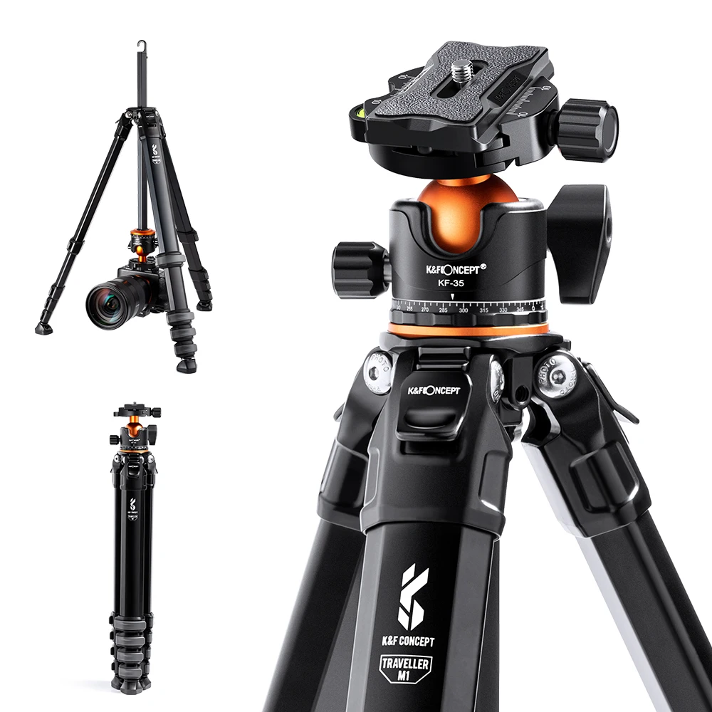 K&f Concept Camera Tripod Stand 177cm/70inch Max. Height 15kg Load ...