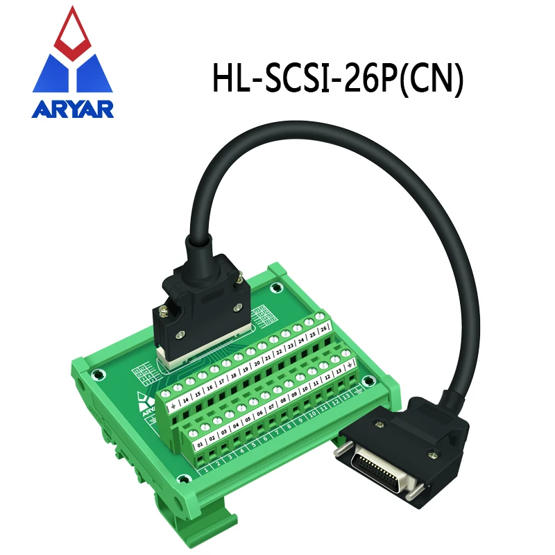 26-pin Scsi Female Signals Breakout Board Module Din Rail Scsi26 Scsi ...