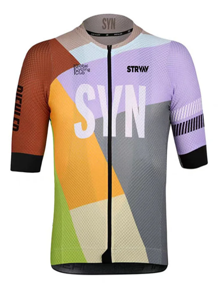 Men Cycling Jersey STRVAV Classic Black Cycling Racing Tops Short ...