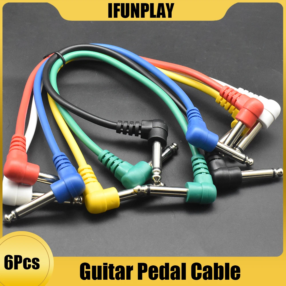 6pcs-Multi-Color-Electric-Guitar-Cables-Angled-Connector-6-35-to-6-35 ...