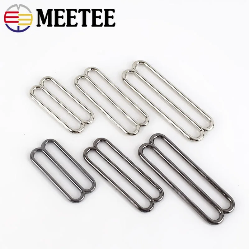 Meetee 10/20pcs 20-50mm Metal Tri-glide Adjust Buckles Clasp Bra O Ring ...