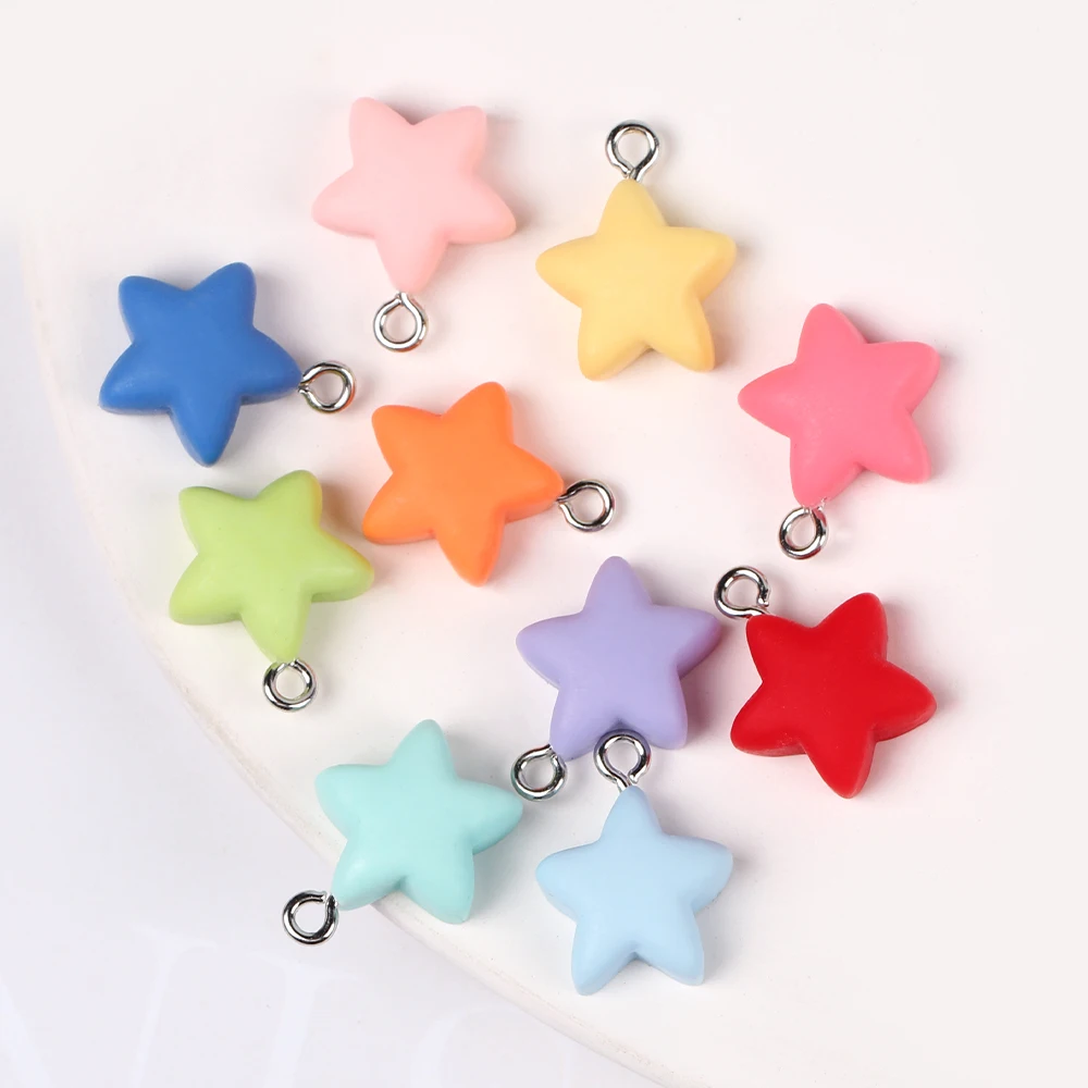 10Pcs-Cute-Five-pointed-Star-Resin-Charms-Funny-Star-Charms-Pendants ...