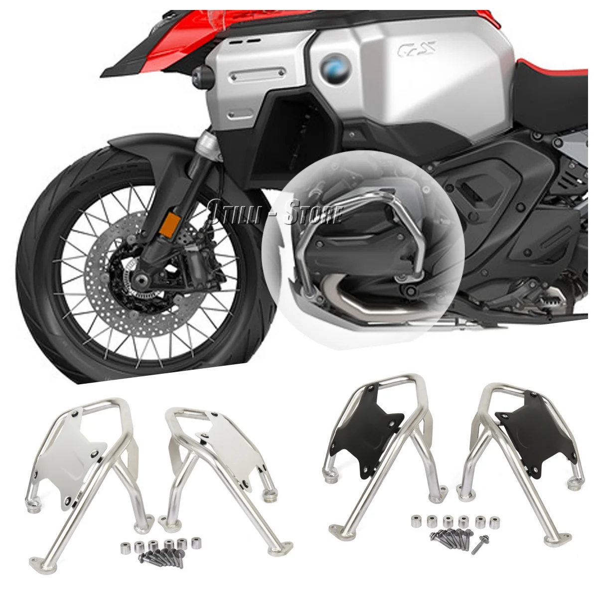 Motorcycle Frame Protector Aluminum Bumper 2 Color Engine Guard Crash ...