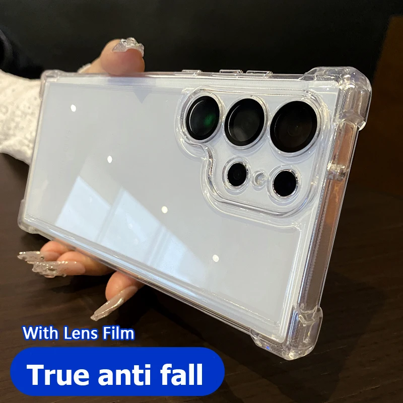 Luxury-Transparent-Shockproof-Airbag-Phone-Case-For-Samsung-Galaxy-S24-S23-FE-S22-Plus-Ultra ...