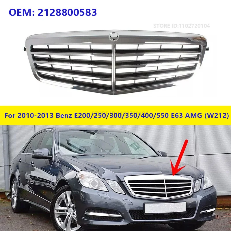 Grille-de-pare-chocs-avant-chrom-e-pour-Mercedes-Benz-E200-E250-E300 ...