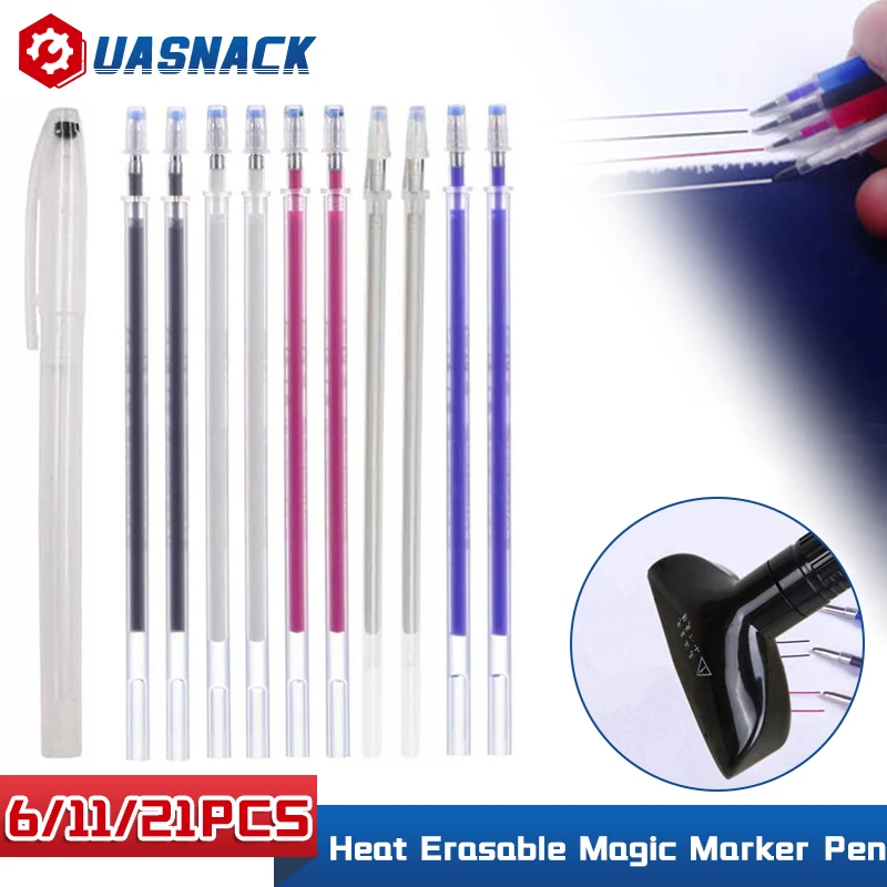 21pcs/set Heat Erasable Magic Marker Pen Fabric Sewing Line Marking Pen ...