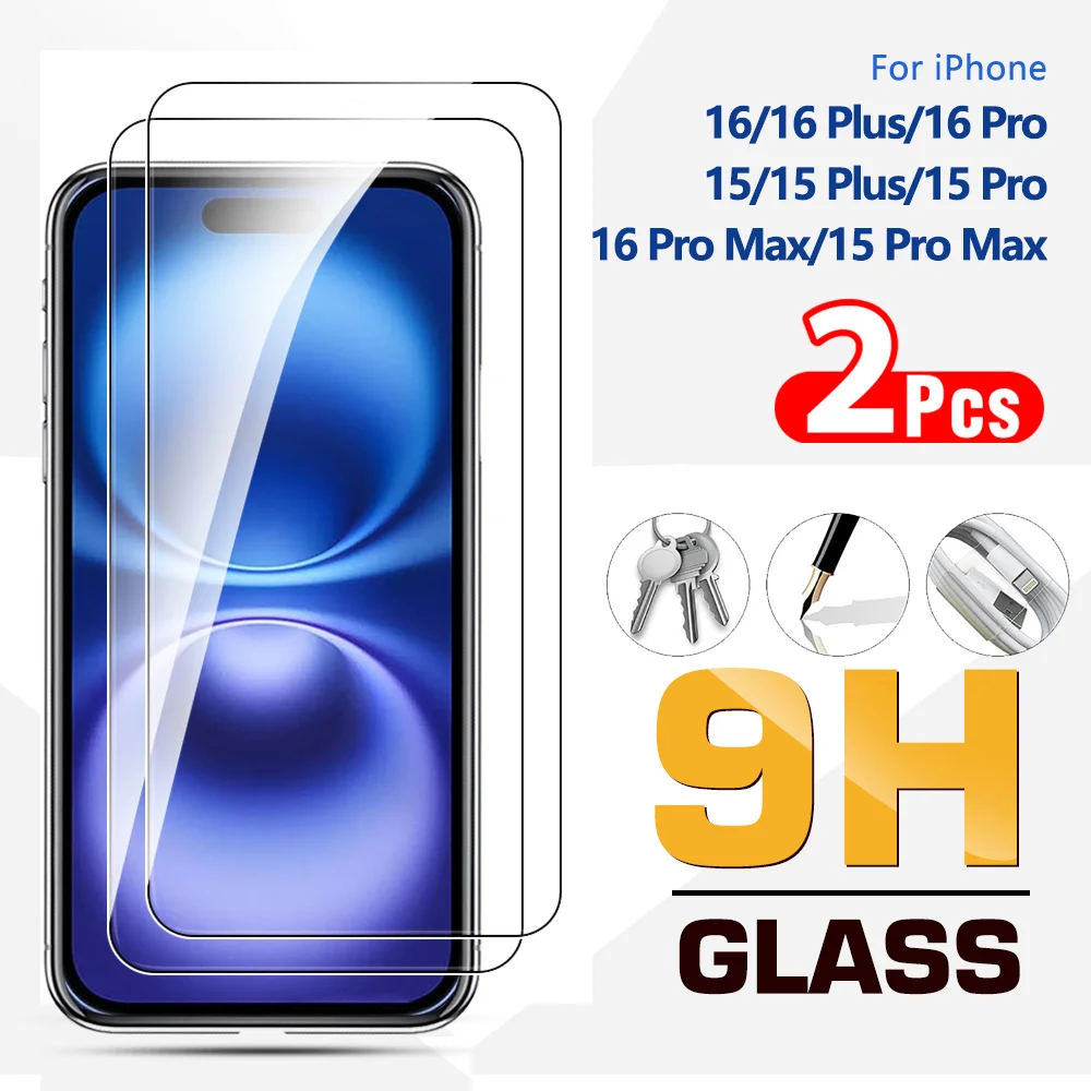 2pcs For iPhone 16 17 Pro Max Screen Protector Glass iPhone16 iPhone17 ...