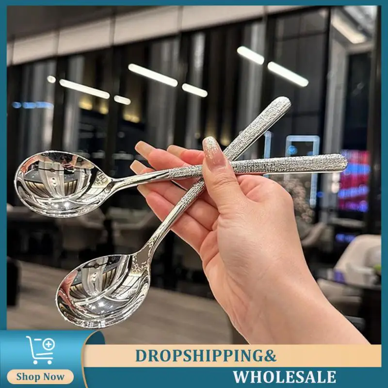 Hot-Pot-Spoon-Hammer-Pattern-304-Stainless-Steel-Spoon-Unique-Design ...