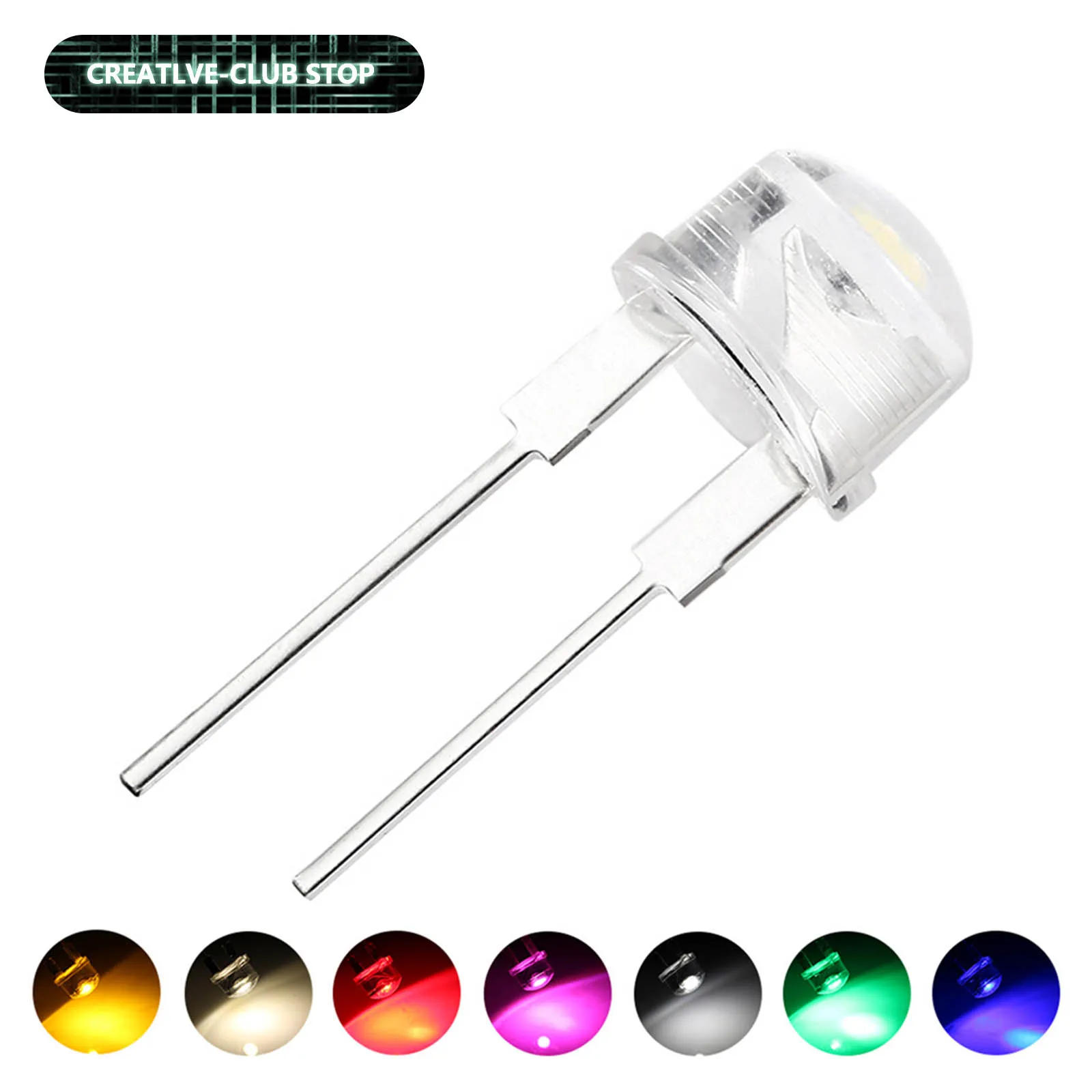 10/30/60/120pcs F8 8mm Led Diode White Blue Green Red Yellow Pink Warm ...
