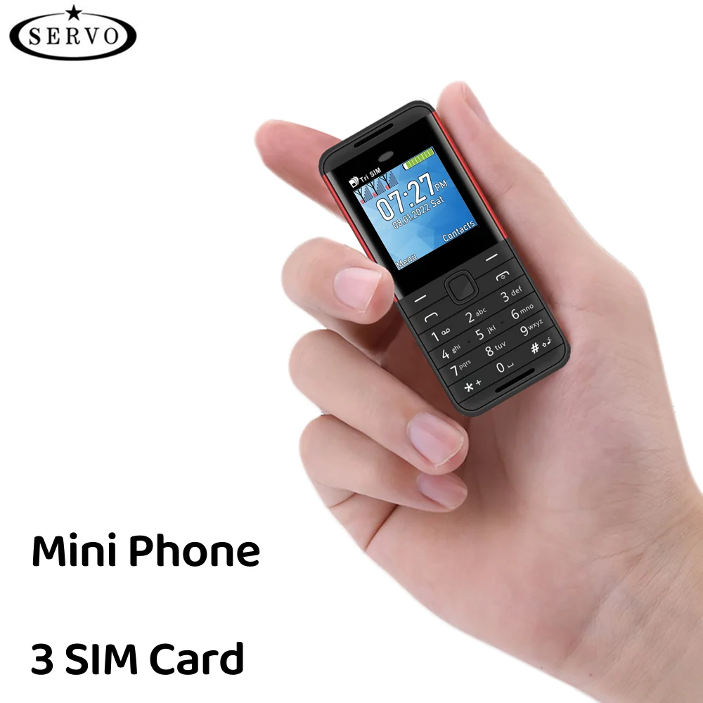 SERVO BM5310 Small Cell Phone 3 SIM Card 1.3" Screen Mini Mobile Phones ...