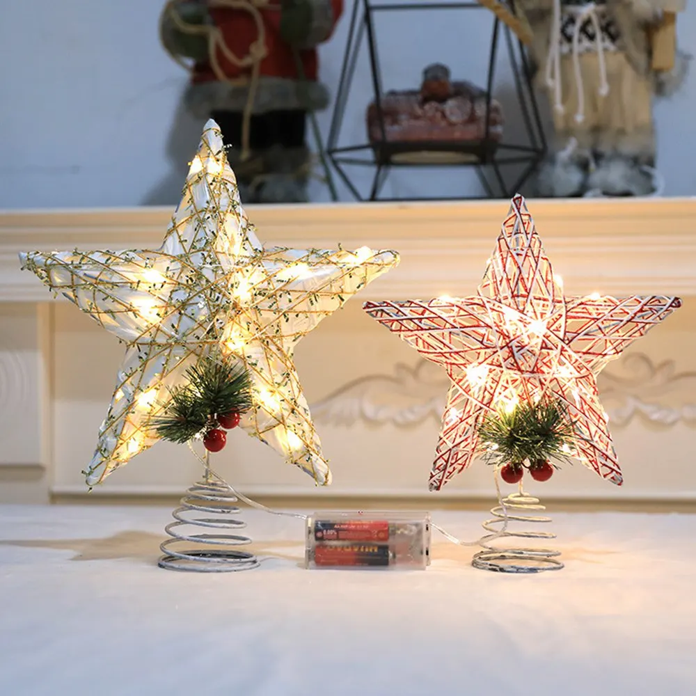 Luces LED de estrella superior para árbol de Navidad, decoración de ...