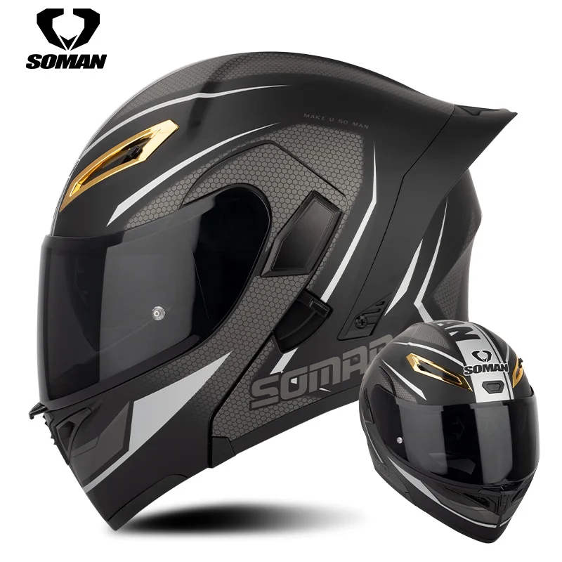 Casque De Moto Pour Femmes, Style Cool, Double Lentille Détachable ...