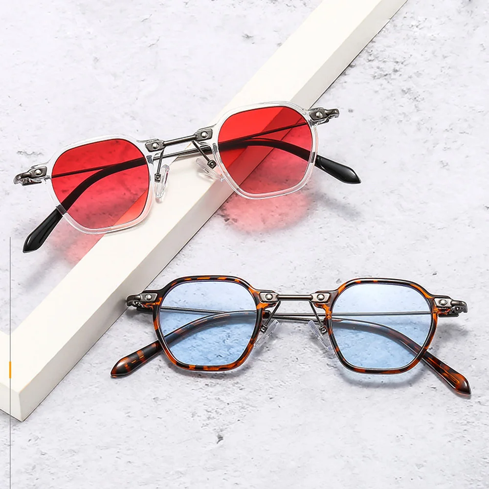 2022-New-Literary-Sun-Glasses-Rectangle-Metal-Small-Frame-Sunglasses ...