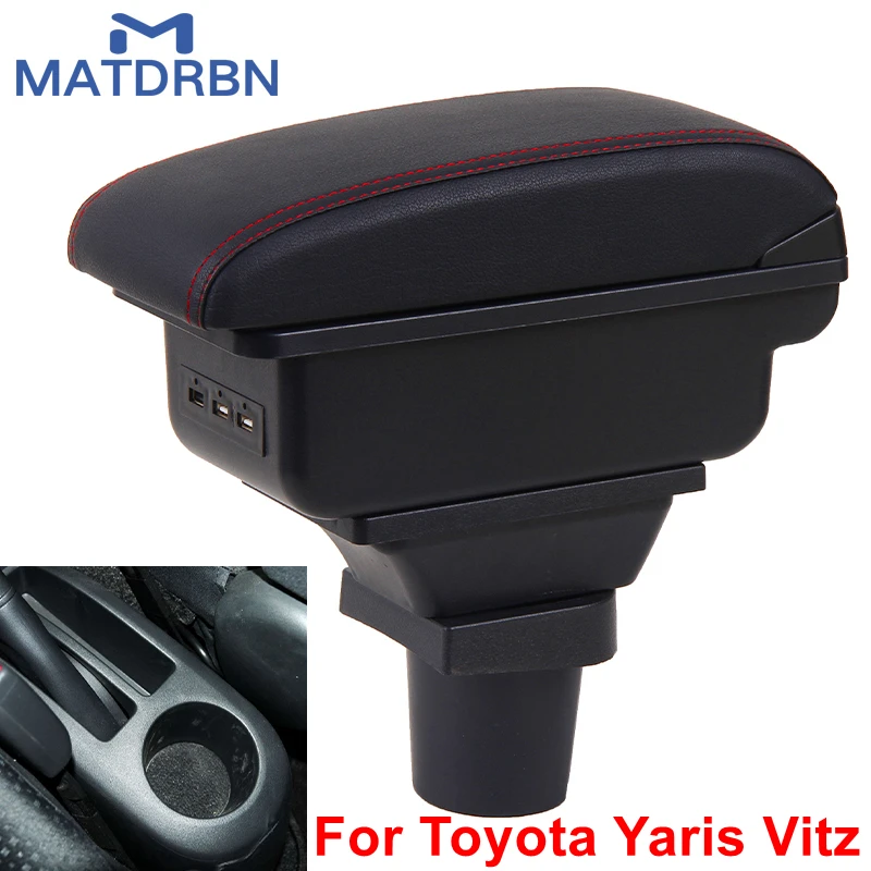 Toyota Yaris Vitz Car Armrest Box Hatchback 2006 2011 센터 콘솔 보관 액세서리 내부 ...