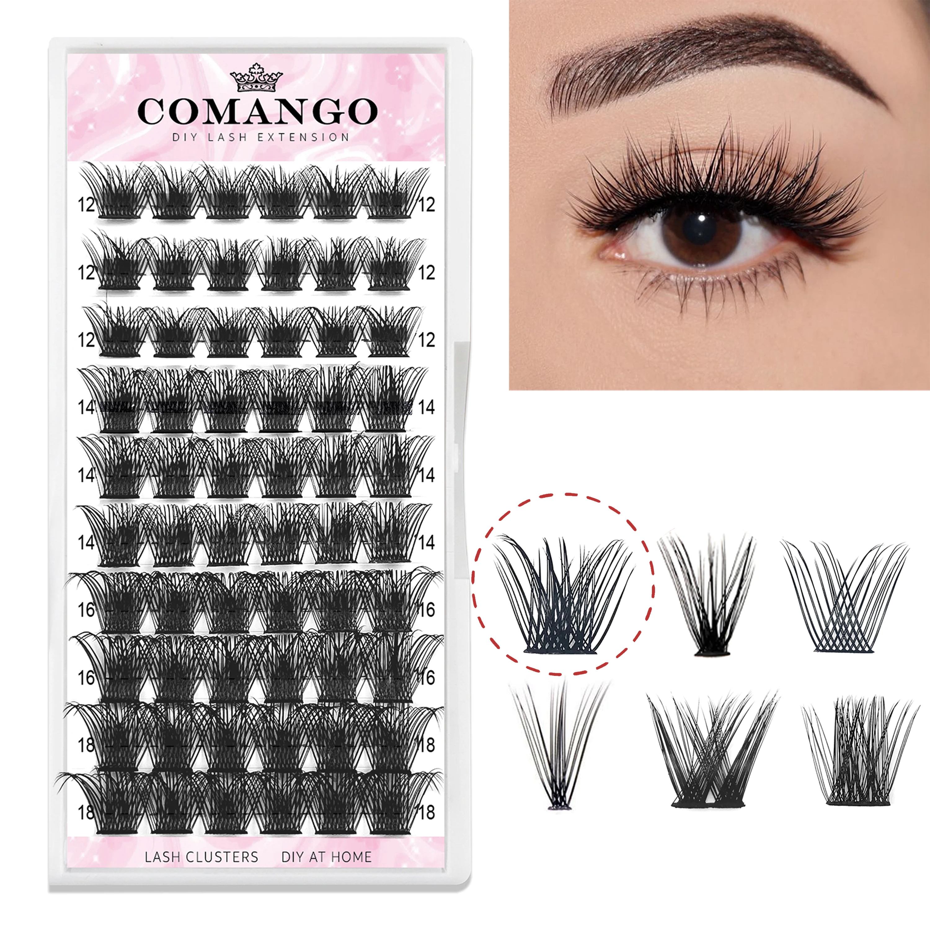 Individual-Faux-Mink-Extens-es-de-c-lios-Lash-Clusters-comprimento ...