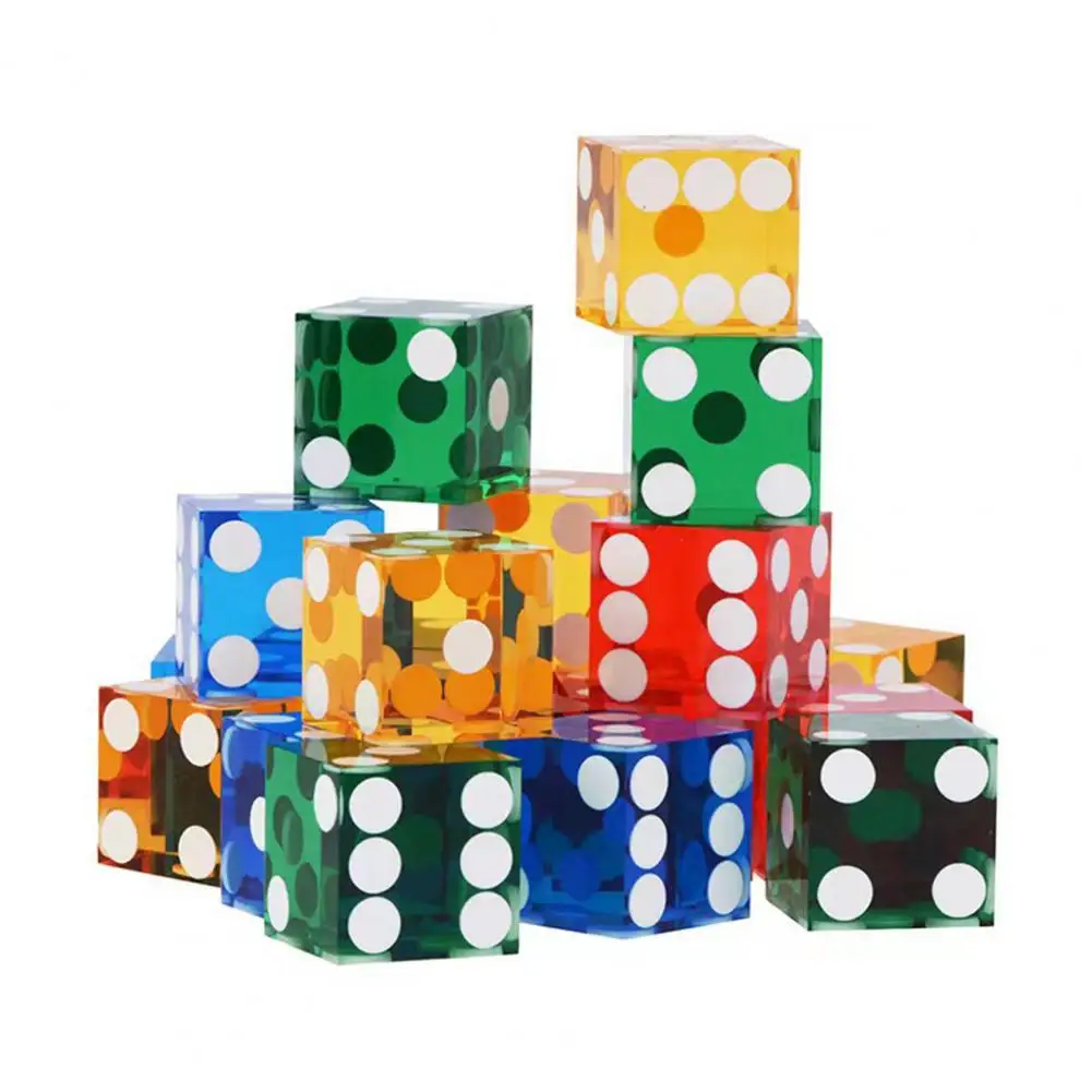 5Pcs Colorful Transparent Dice Toy 19mm Acrylic Dice Six Sided Bar ...