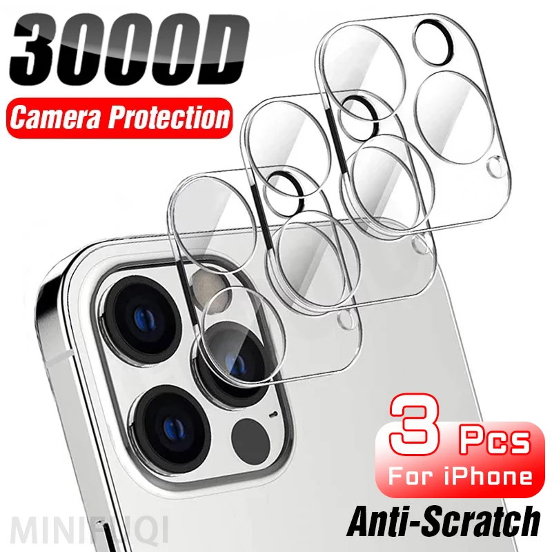 Camera Tempered Glass For iPhone 15 14 13 12 11 Pro Max Mini 3D Lens ...