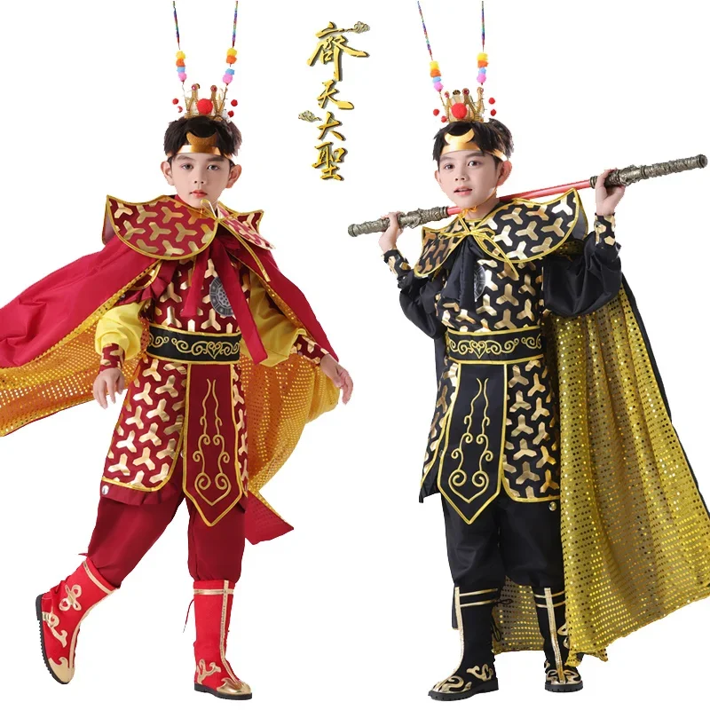 Costume d'halloween Sun Wukong pour garçons, Costume de guerrier ...