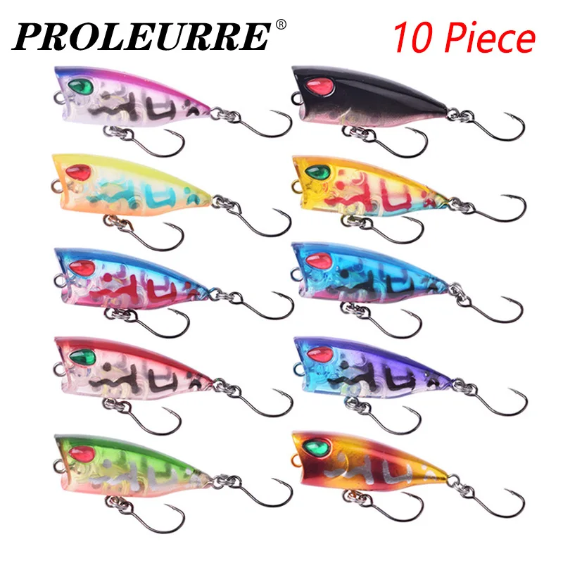 10pcs-Topwater-Mini-Popper-Fishing-Lure-Set-4cm-3g-Hard-Plastic-Wobbler ...