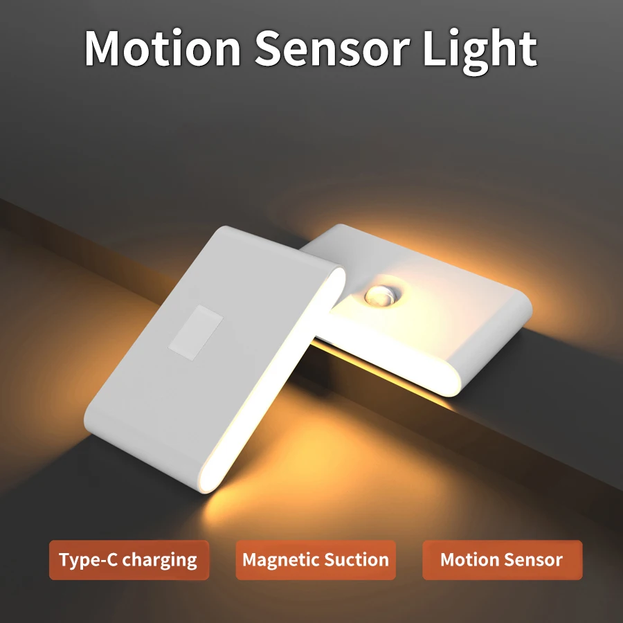 Motion-Sensor-LED-Night-Light-Rechargeable-Human-Body-Induction-Wall ...