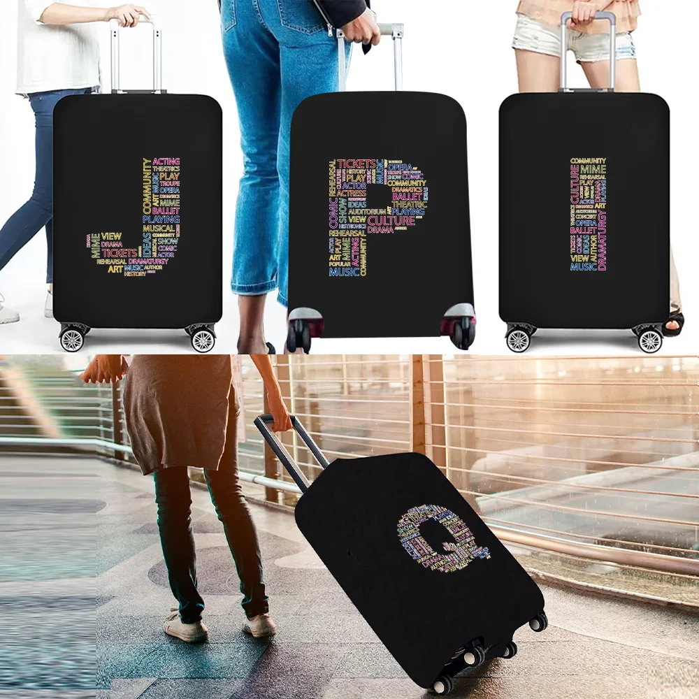Stretch Luggage Cover Suitcase Covers Text Letter Printed Travel ...