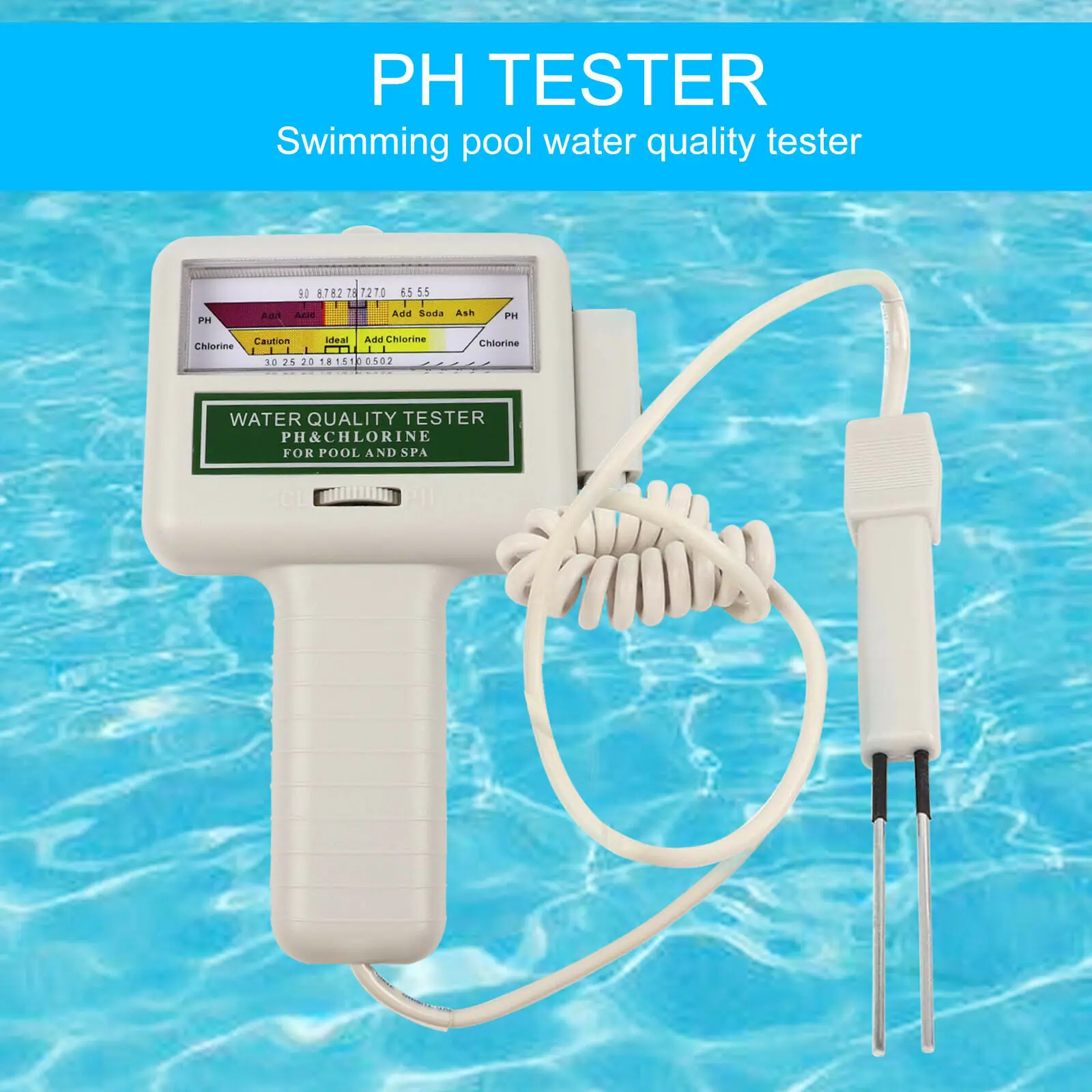 PH Chlorine Meter Tester PH Tester CL2 Measuring Swiming Tool Water ...