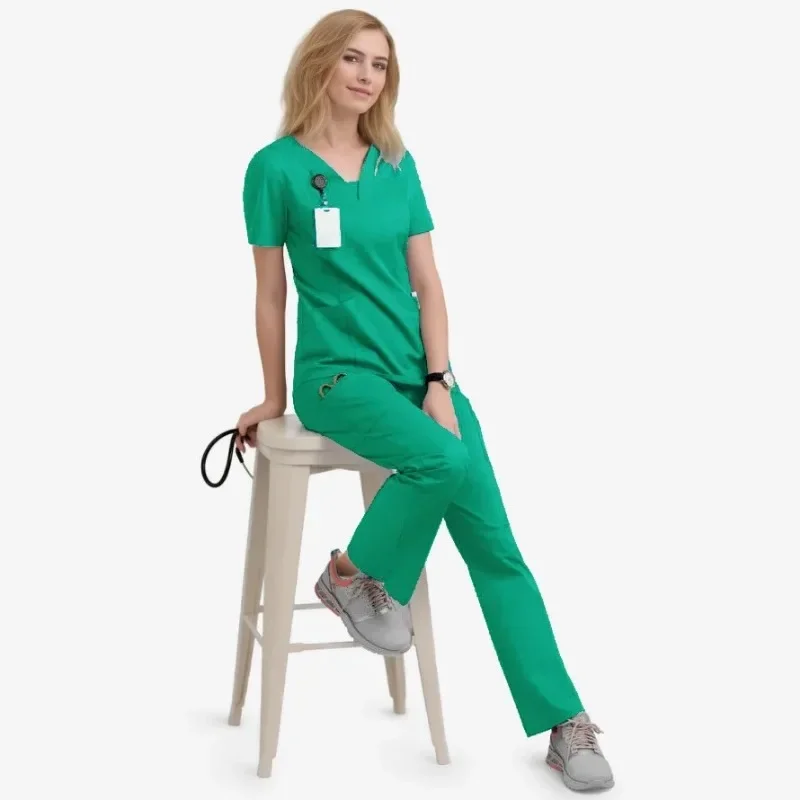 Uniforme médico de manga corta para enfermera, conjunto cómodo con ...