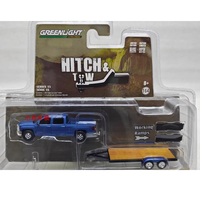 Greenlight-Diecast-1-64-Scale-2018-1500-Pickup-Truck-Flatbed-Trailer ...