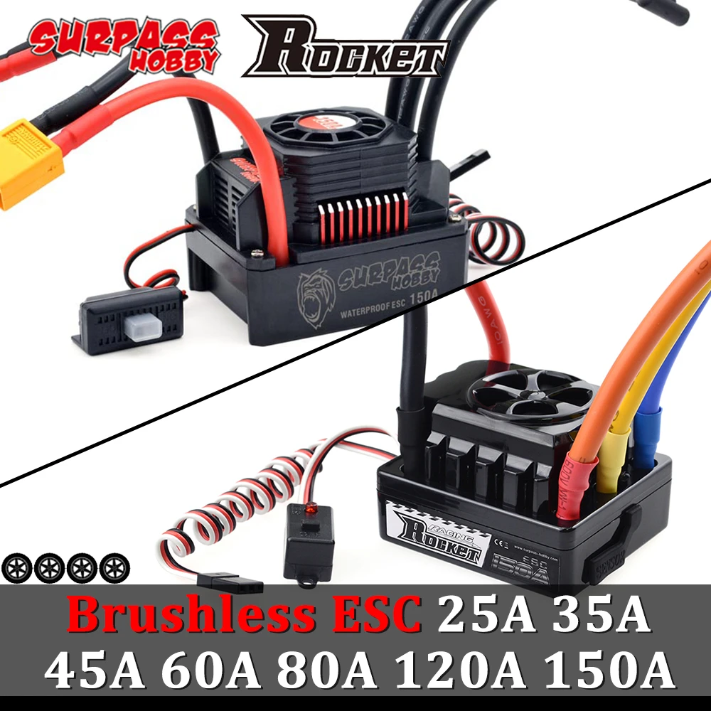 Rocket 150a Esc Sensored Esc | Surpass Hobby Esc Brushless | Rc Car Esc ...