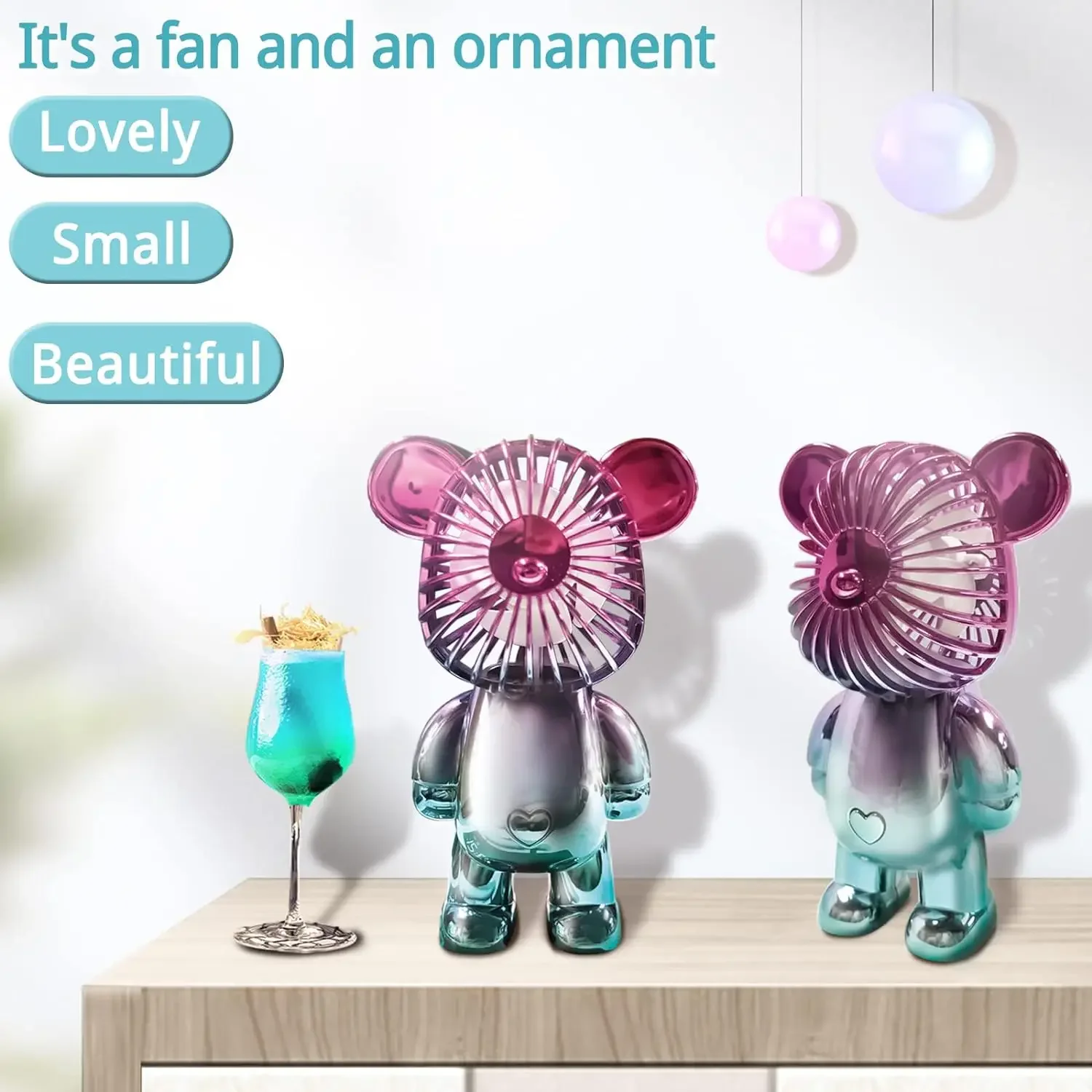 New-USB-Mini-Cute-Cartoon-Bear-Fan-Wind-Power-Handheld-Portable-Fan ...