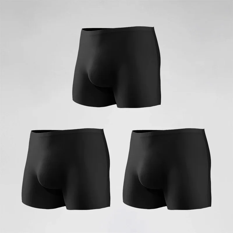 3pcs Men's underwear. Men's 3D stamping ice silk boxer shorts. Seamless ...