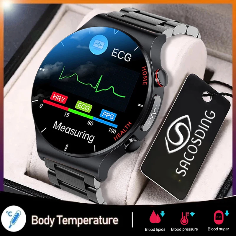 Blood Sugar Laser Treatment Three High Smart Watch Men ECG PPG Heart Rate Blood Pressure Health ...
