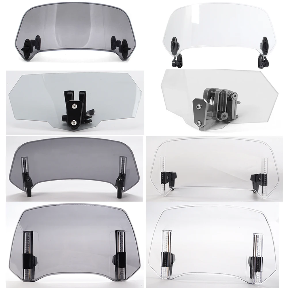 Universal-Motorcycle-Windshield-Extension-Adjustable-Spoiler-Clamp-On ...