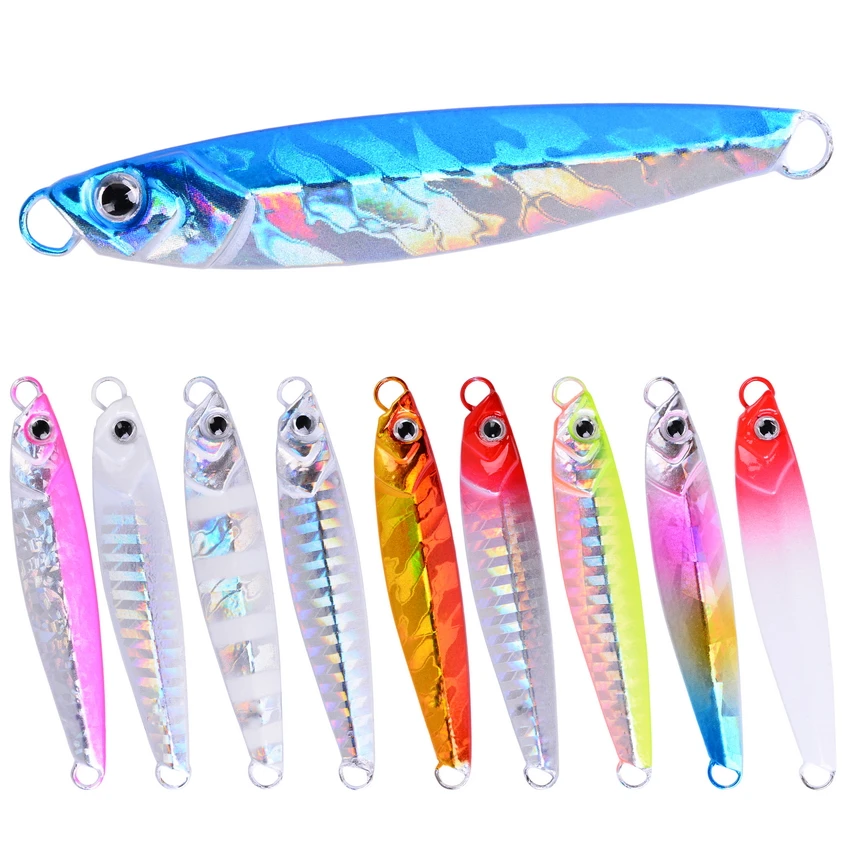 10pcs/lot Casting Metal Jigs Fishing Lures 7G-40G Shore Cast Jigging Spoon Jig Sea Fishing Lure ...