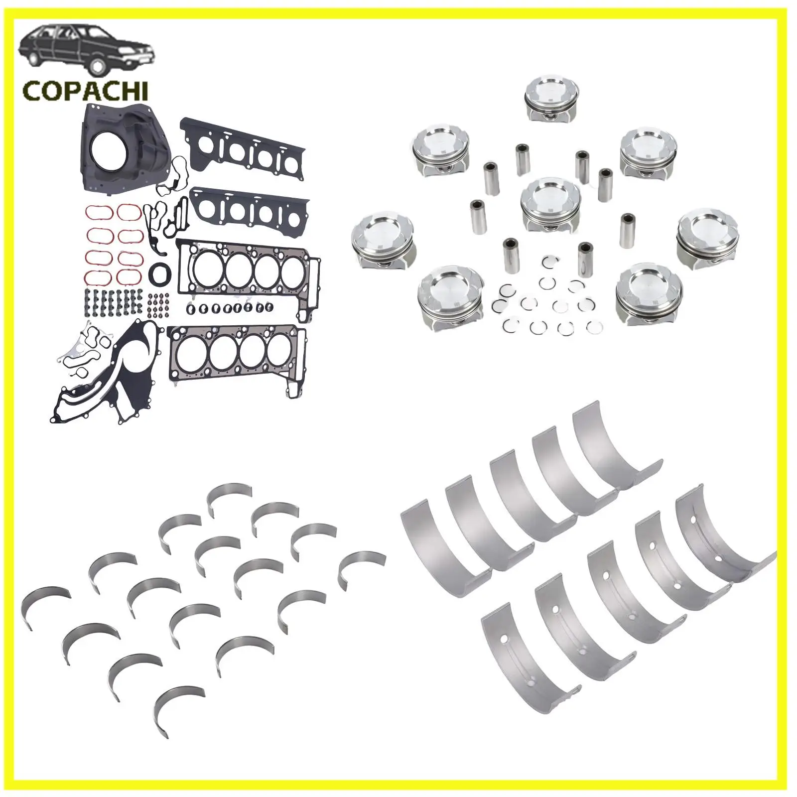 M272 Engine Overhaul Pistons Gaskets Seals Rebuild Kit For Mercedes ...