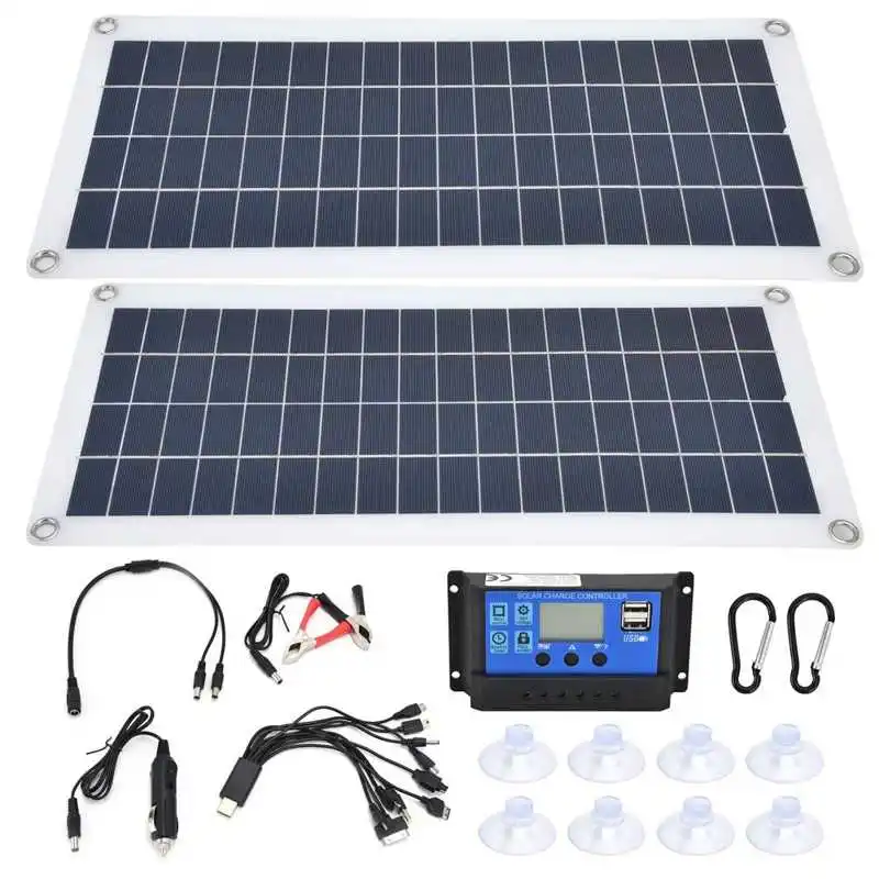 Solar Panel Set 2x10W Wide Application Solar Charging Module USB 5V ...