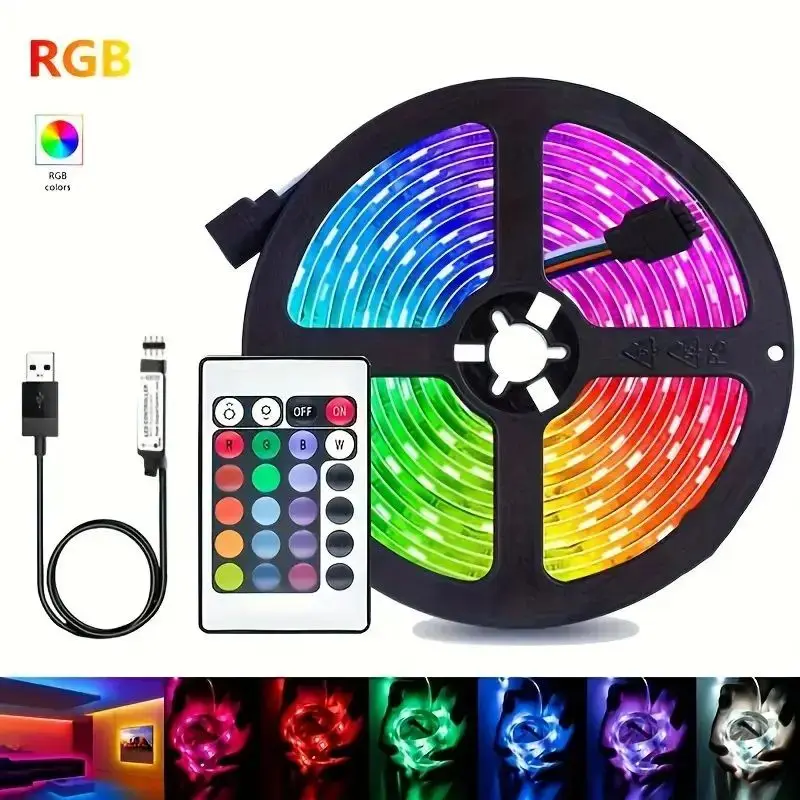 2835-RGB-LED-Strip-Lights-5V-USB-Lights-IR-Remote-Control-Flexible ...