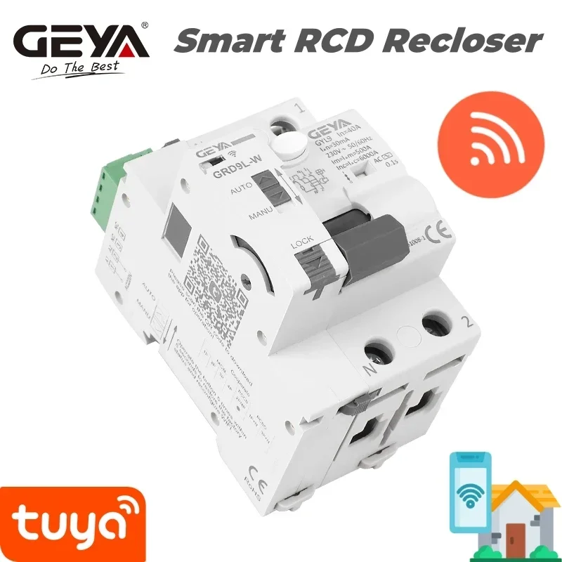 GEYA-GRD9L-W-Tuya-Smart-Home-Wifi-Control-RCCB-RCD-Recloser ...