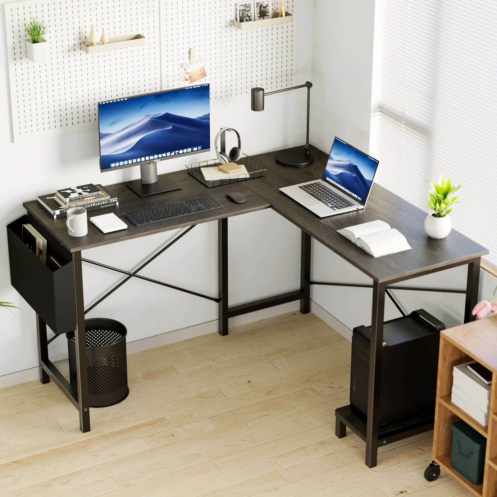 JHK-Gaming-Corner-Mesa-De-Madeira-Office-Writing-PC-Prateleira-De ...