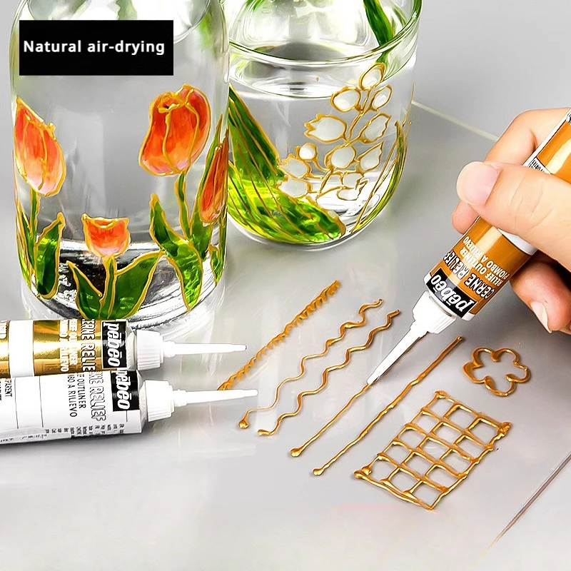 3D-Three-dimensional-Glass-Pigment-Outlining-Pen-20ml-Metal-Painting-No ...