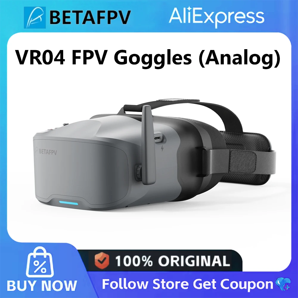 Gafas FPV BETAFPV VR04 - Versión Analógica de 4.3 Pulgadas, 48 Canales ...