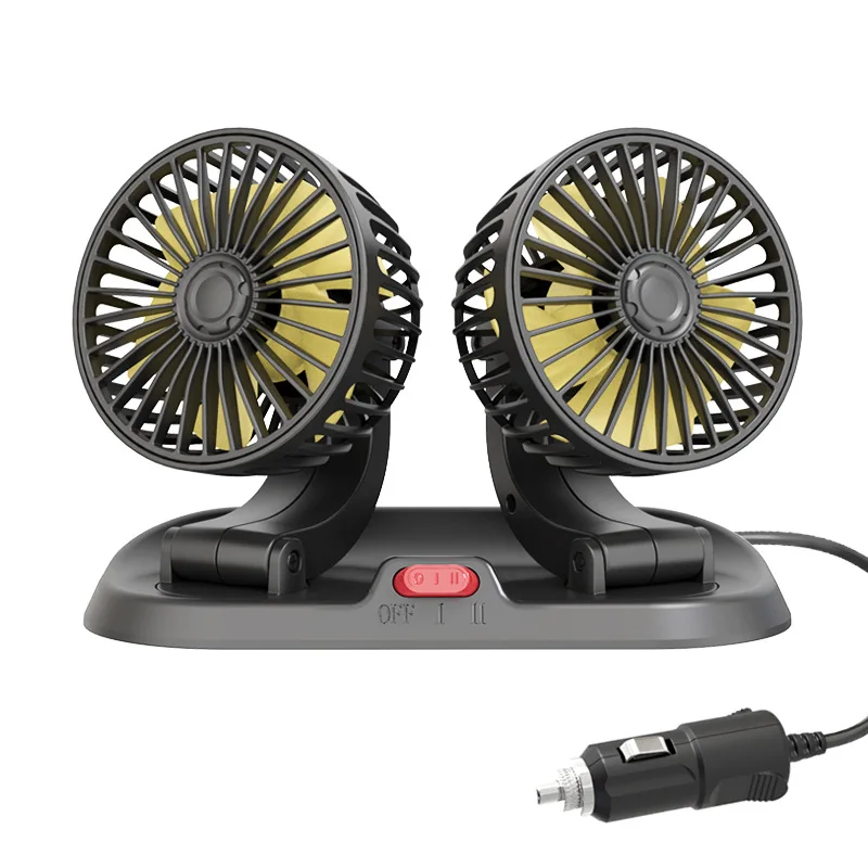 Vehicle-mounted-Fan-24V-Large-Truck-12V-Car-Universal-Double-head-Fan ...